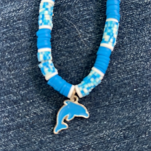 Jewelry | Beaded Ocean Blue Dolphin Bracelet Stretchy | Poshmark